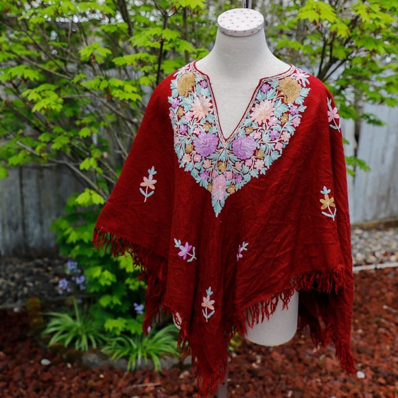 Sweaters | Vintage Embroidered Poncho | Poshmark